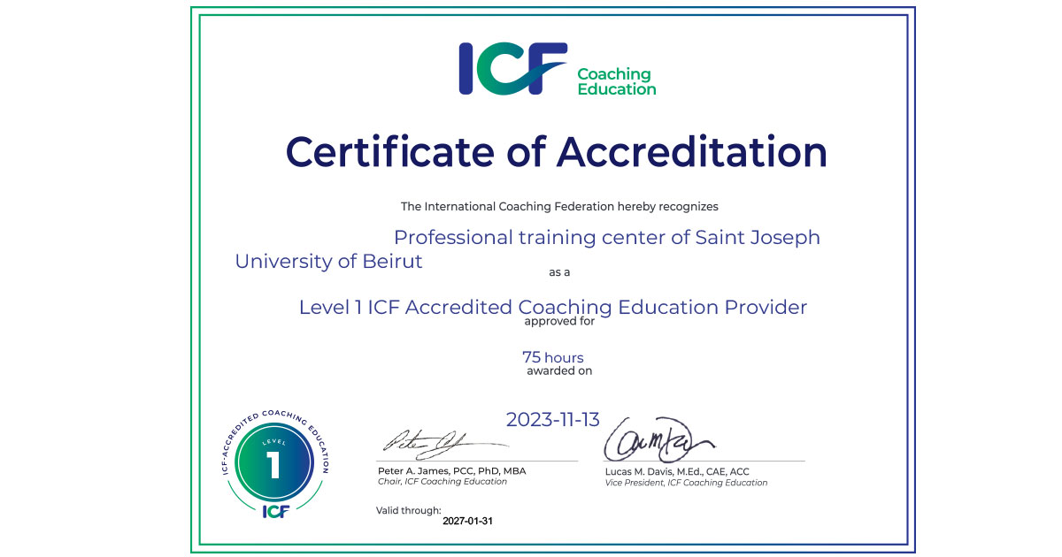 The CFP Coaching Program Accredited by ICF